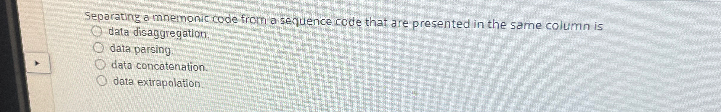 Solved Separating a mnemonic code from a sequence code that | Chegg.com