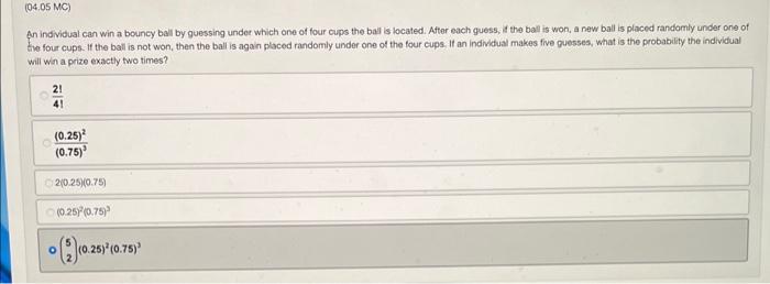 Solved An individual can win a bouncy ball by guessing under | Chegg.com