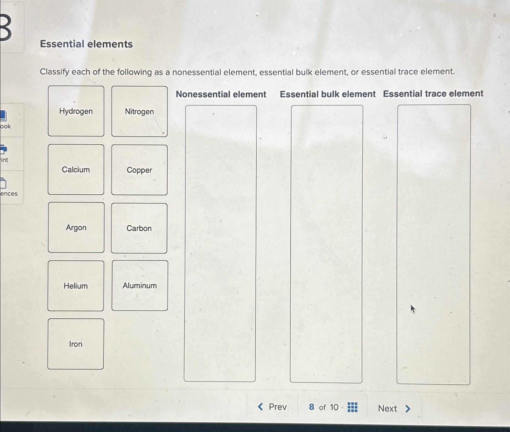 Solved Essential elementsClassify each of the following as a | Chegg.com