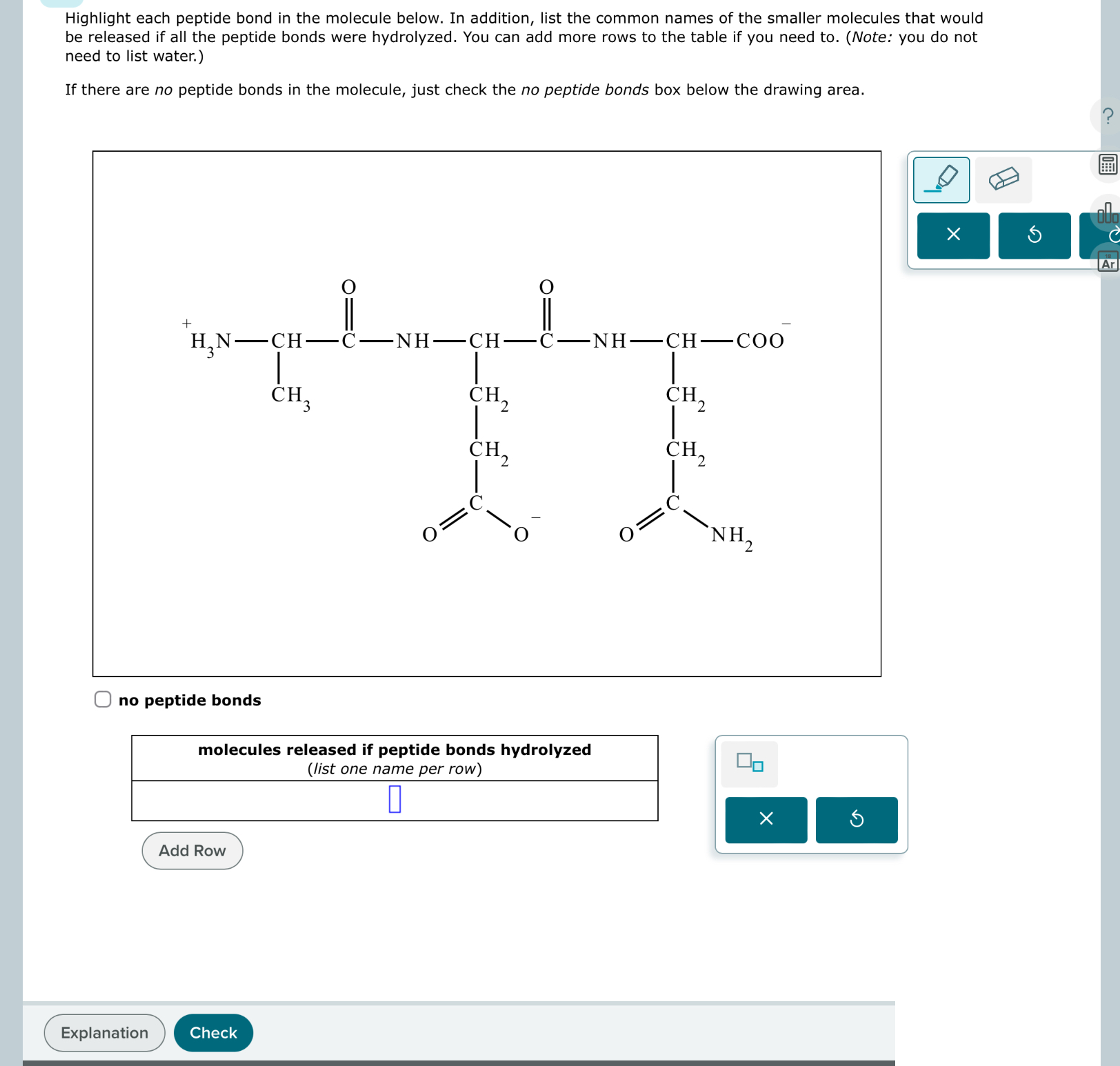 Solved Highlight each peptide bond in the molecule below. In | Chegg.com