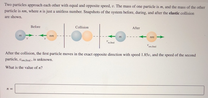 Solved Two particles approach each other with equal and | Chegg.com