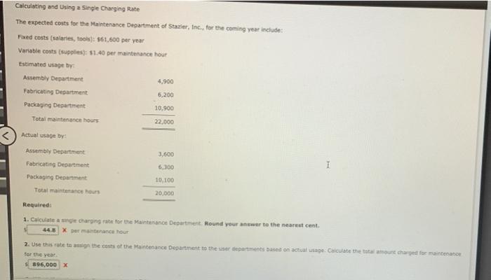Solved Calculating and using a Single Charging Rate The | Chegg.com
