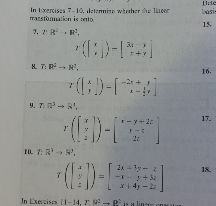 Solved Dete In Exercises 7-10, determine whether the linear | Chegg.com