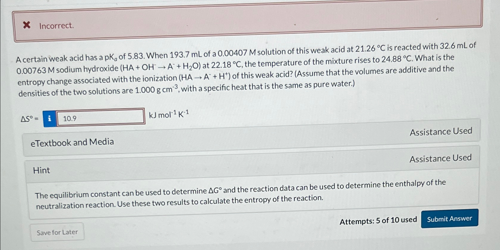Solved A certain weak acid has a pKa ﻿of 5.83 . ﻿When | Chegg.com