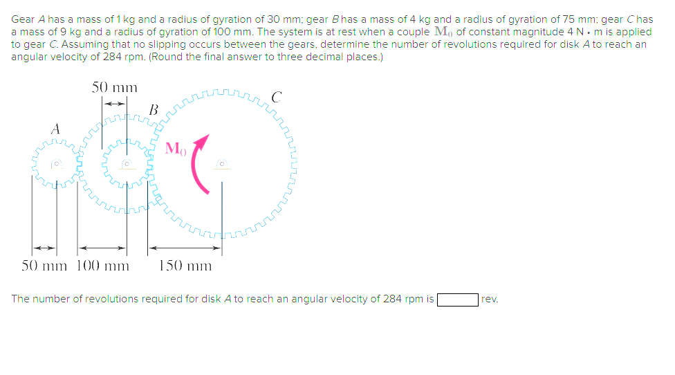 Solved Gear \( ﻿A \) ﻿has a mass of 1 ﻿kg and a radius of | Chegg.com