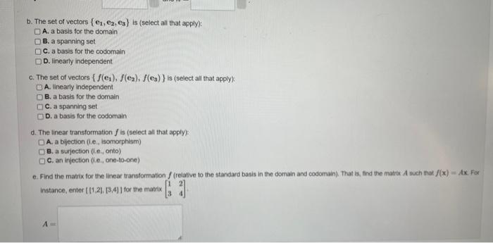 Solved The Figure Below Shows Where A Linear Transformation
