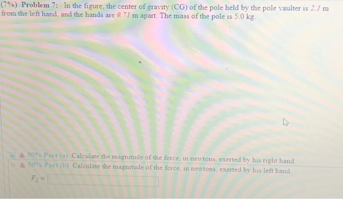 Solved Problem 7: In the figure, the center of gravity (CG) | Chegg.com