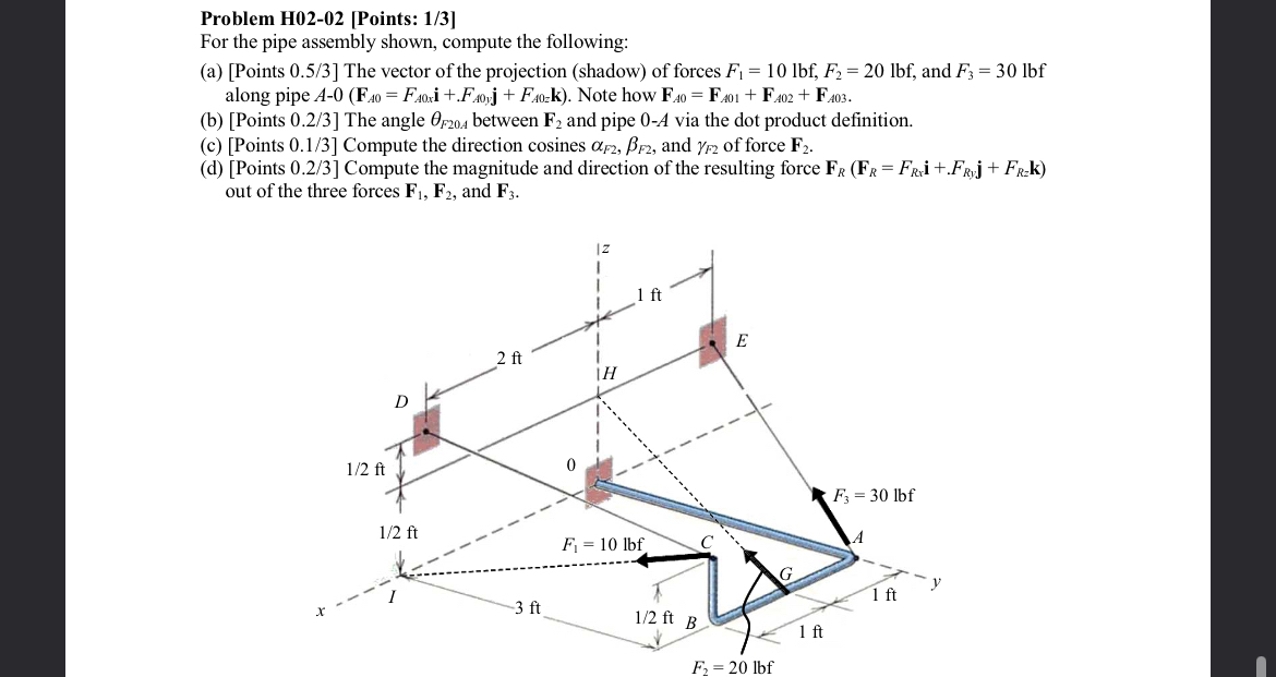 Solved Problem H02 02 Points 13 For The Pipe Assembly 