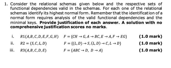 Solved 1. Consider the relational schemas given below and | Chegg.com