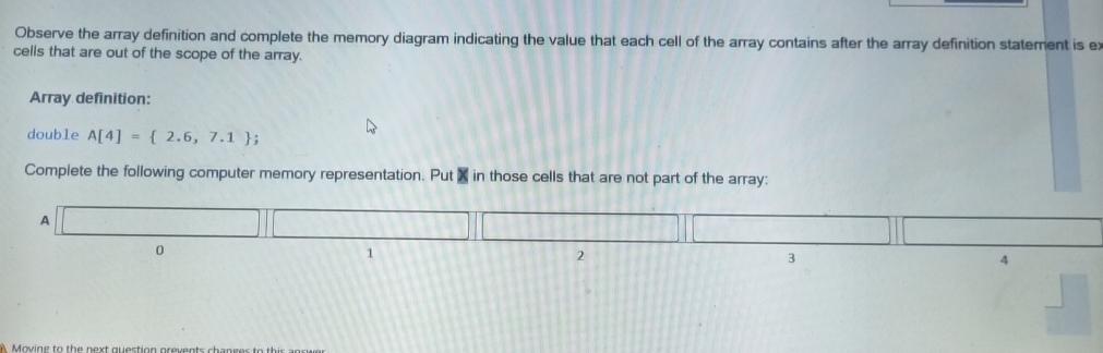 Solved Observe the array definition and complete the memory | Chegg.com
