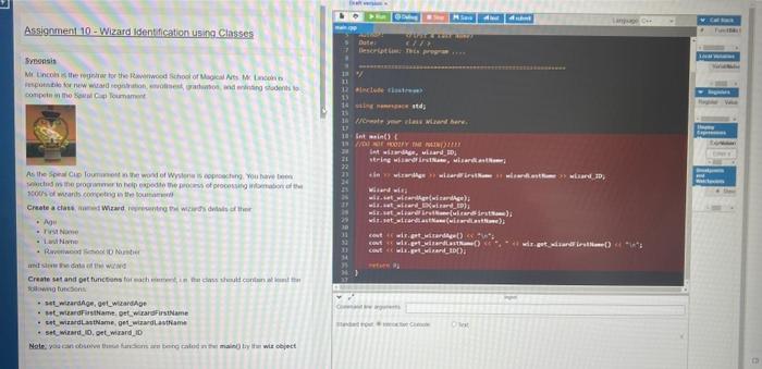 Solved Assignment 10- Wizard identification using Classes | Chegg.com