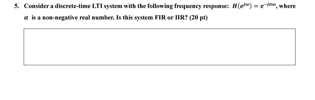 Solved Consider a discrete-time LTI system with the | Chegg.com