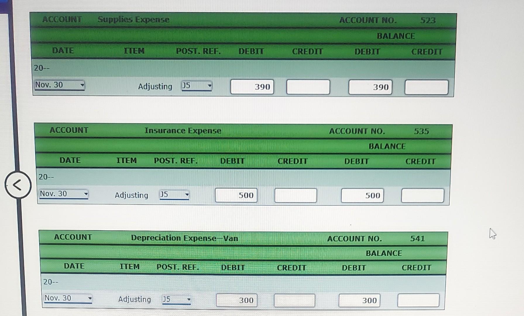 Journalize and Post Adjusting Entries from the Work | Chegg.com