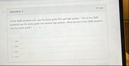 Solved 2.5 ﻿ptsQuestion 1Of the CMB students who use the | Chegg.com