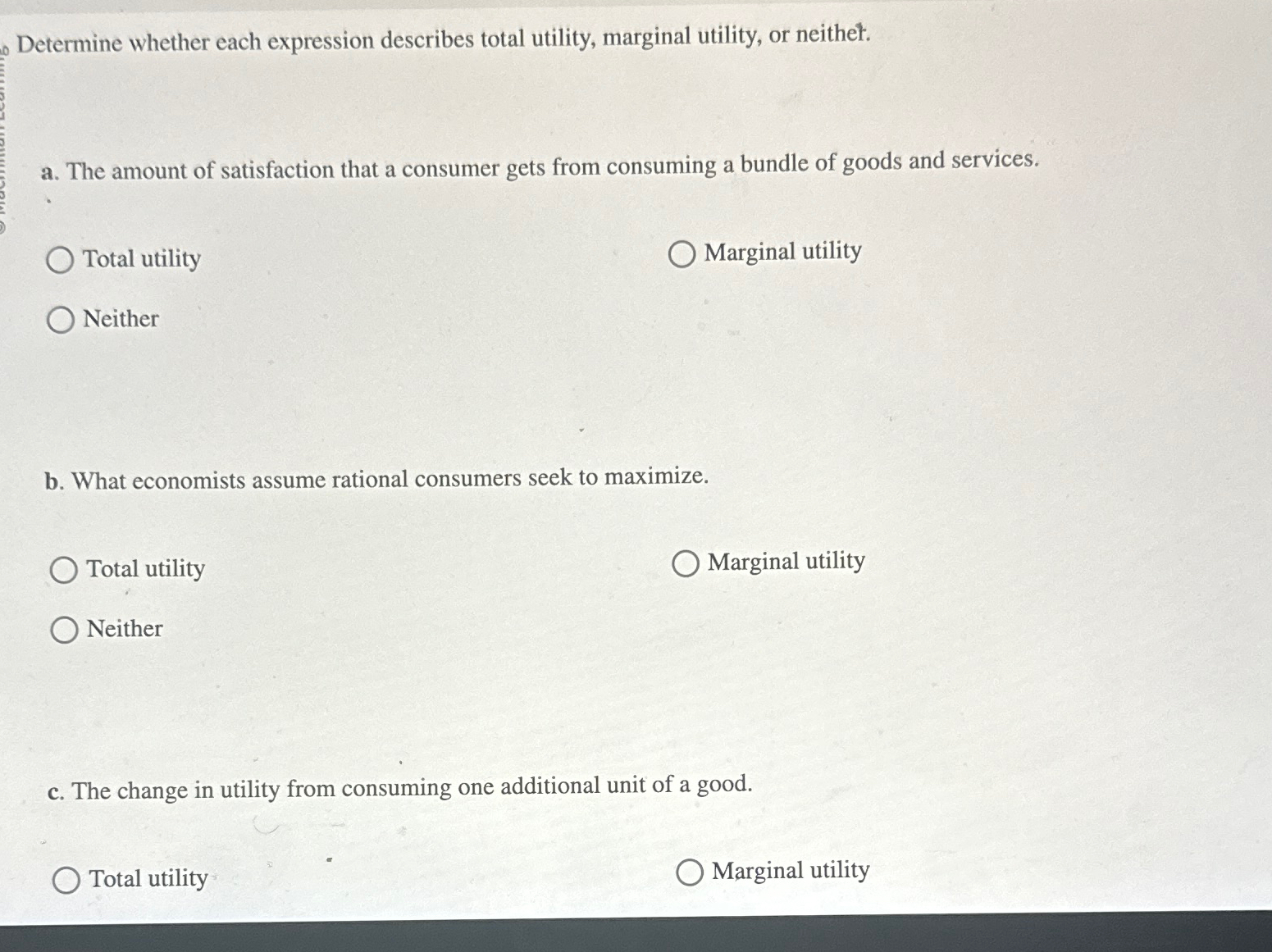 Solved Determine whether each expression describes total | Chegg.com