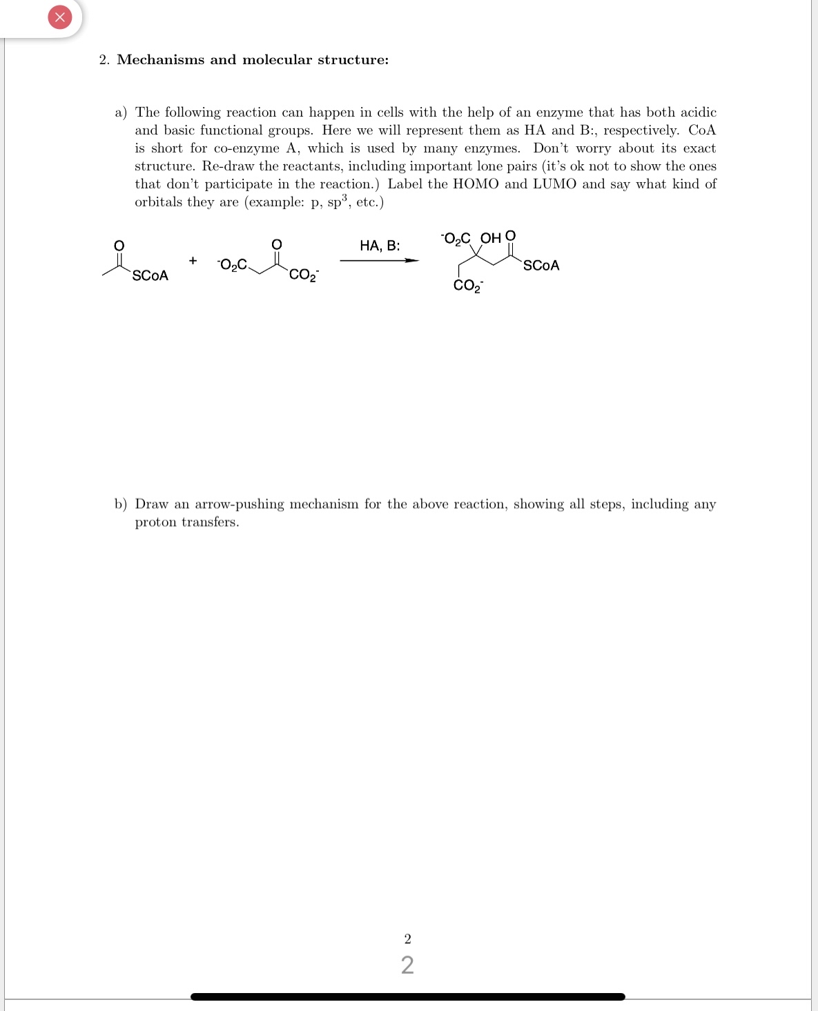 Solved Mechanisms and molecular structure:a) ﻿The following | Chegg.com