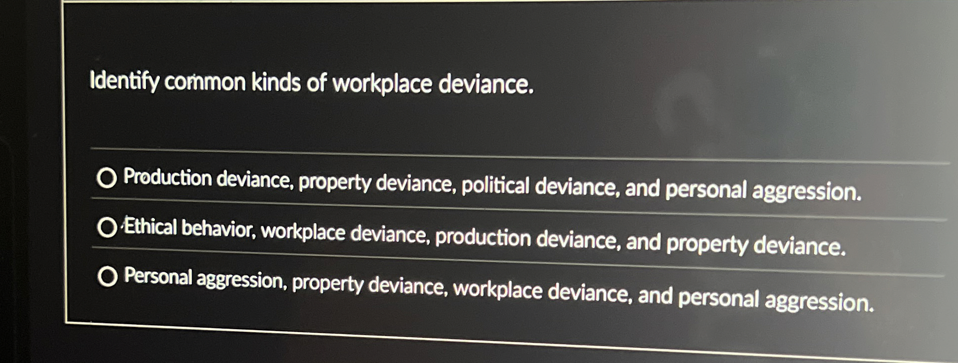 Solved Identify common kinds of workplace | Chegg.com