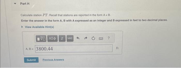 Solved A railroad curve has Dc=5∘00′,I=26∘00′, and PI | Chegg.com