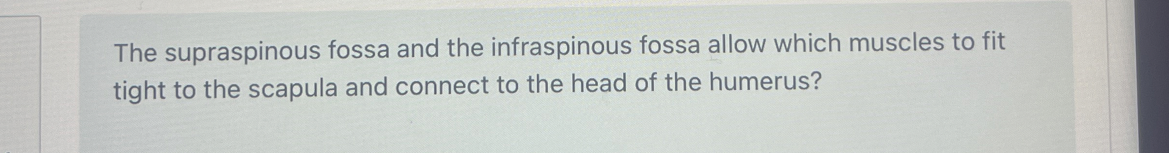 Solved The supraspinous fossa and the infraspinous fossa | Chegg.com