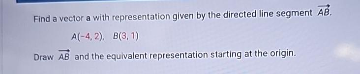 Solved Find a vector a with representation given by the | Chegg.com