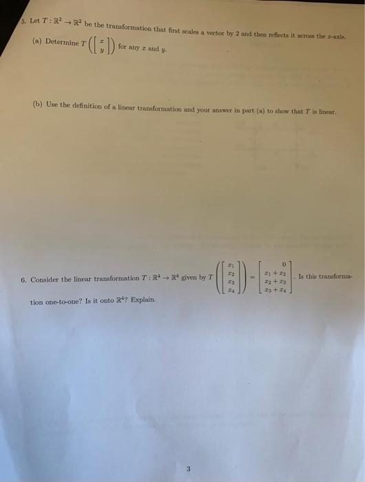 Solved LINEAR ALGEBRA MTH 4100 WORKSHEET 2 (1.5, 1.7 - 1.9) | Chegg.com