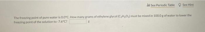 Solved It See Periodic Table See Hint The freezing point of | Chegg.com