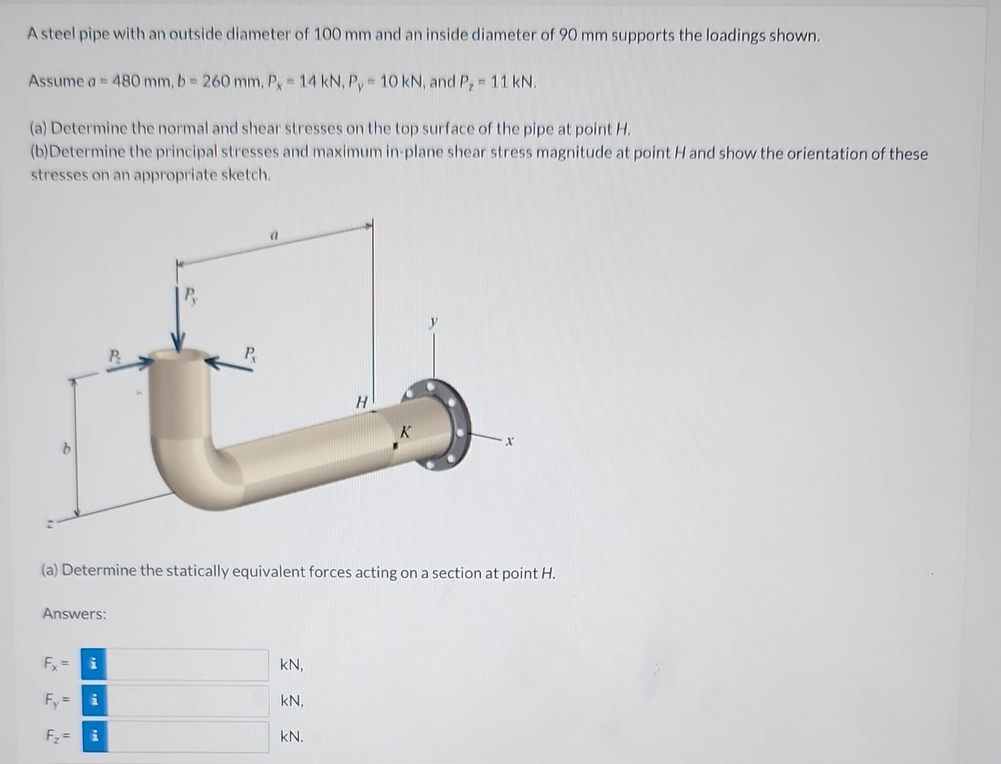 Solved A steel pipe with an outside diameter of 100 mm and | Chegg.com