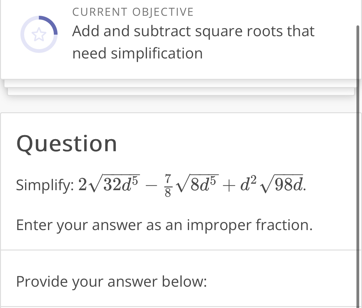 Solved CURRENT OBJECTIVEAdd and subtract square roots that | Chegg.com