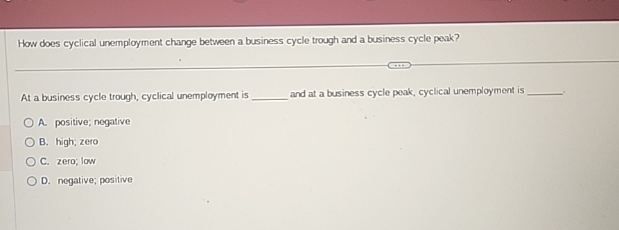 Solved How does cyclical unemployment change between a | Chegg.com