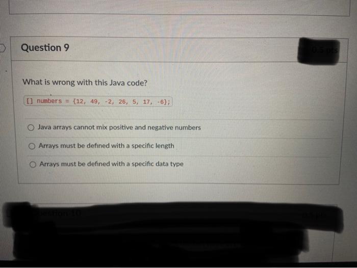 Solved What is wrong with this Java code? [] numbers | Chegg.com