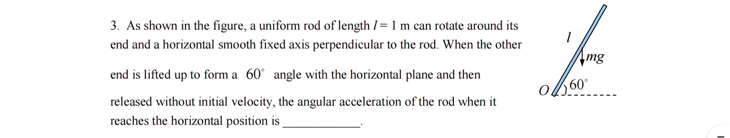 Solved As shown in the figure, a uniform rod of length l=1m | Chegg.com