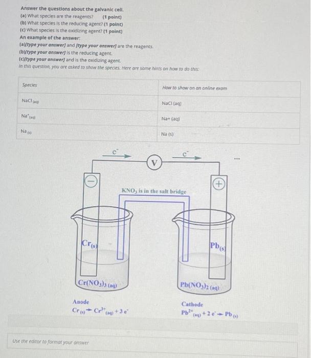 Solved Answer the questions about the galvanic cell. (a) | Chegg.com