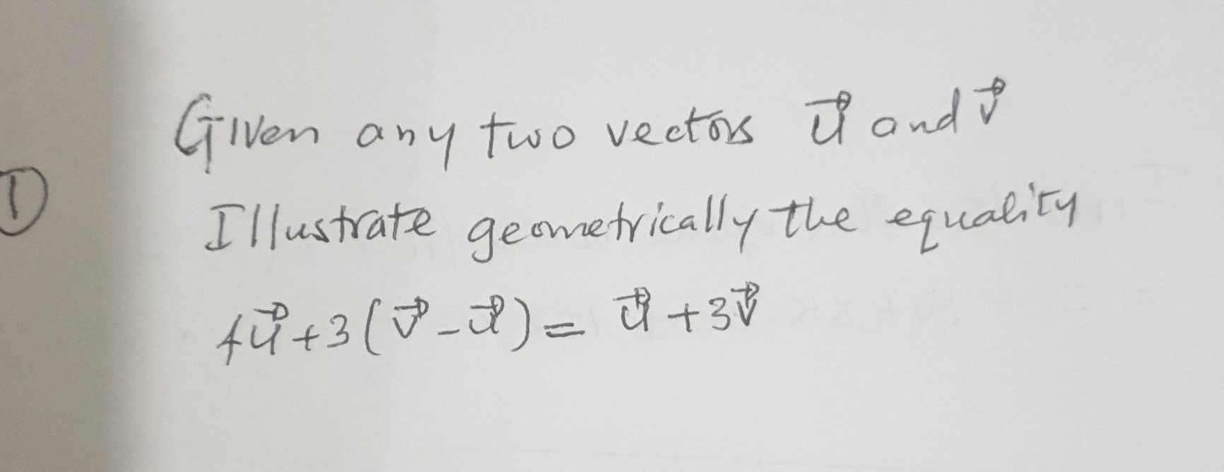 Solved Given any two vectors vec(u) ﻿and vec(v) ﻿Illustrate | Chegg.com
