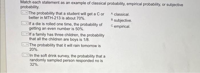 Solved Match each statement as an example of classical | Chegg.com