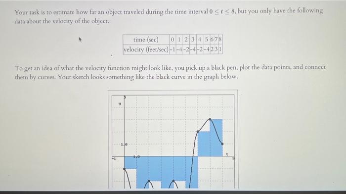Solved Your task is to estimate how far an object traveled | Chegg.com