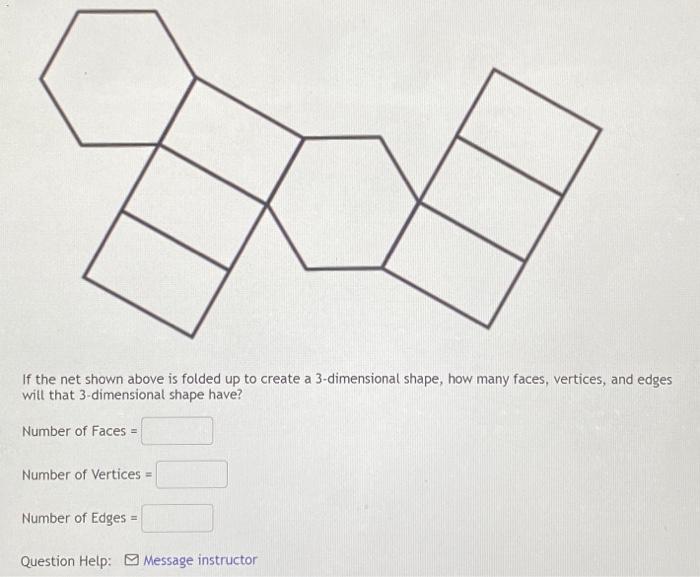 Solved If the net shown above is folded up to create a | Chegg.com