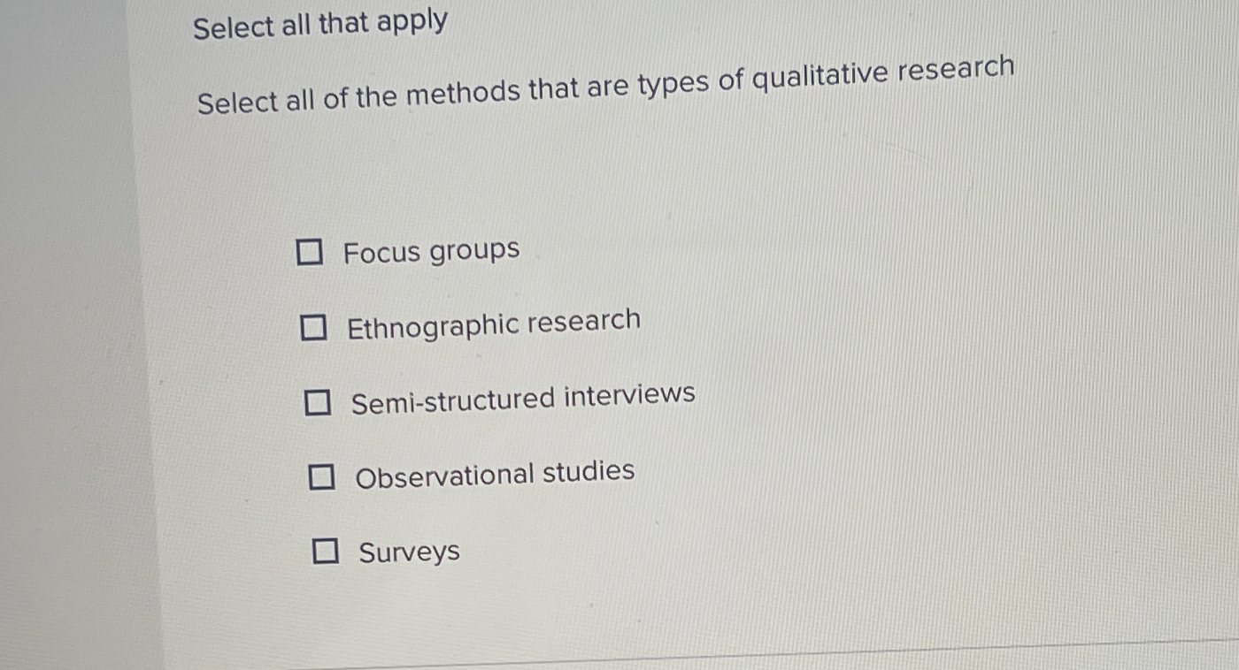 Solved Select all that applySelect all of the methods that | Chegg.com