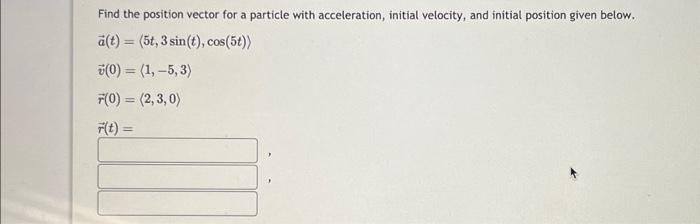 Solved Find the position vector for a particle with | Chegg.com