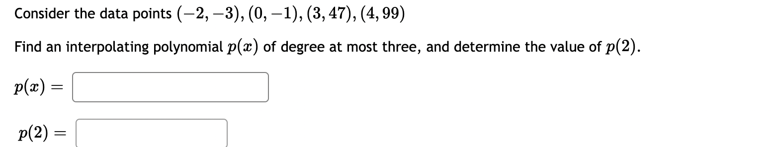 Solved Consider the data points | Chegg.com