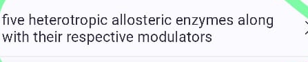 Solved five heterotropic allosteric enzymes along with their | Chegg.com