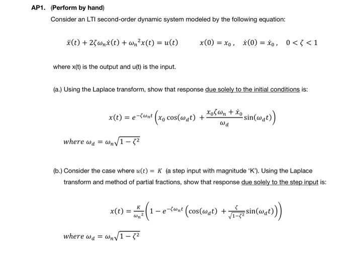 AP2. Perform using MATLAB) Consider the following LTI | Chegg.com