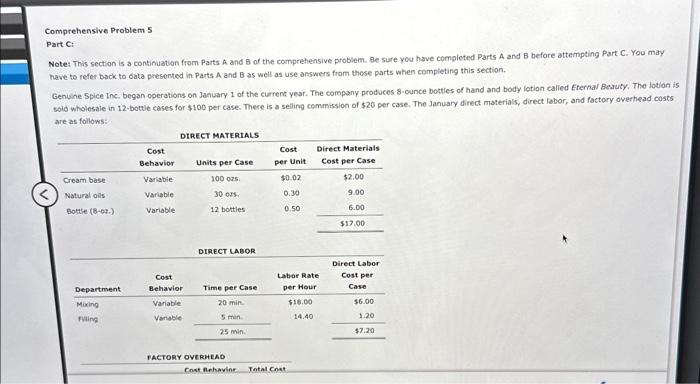 Solved Comprehensive Problem 5 Part Ct Note: This section is | Chegg.com