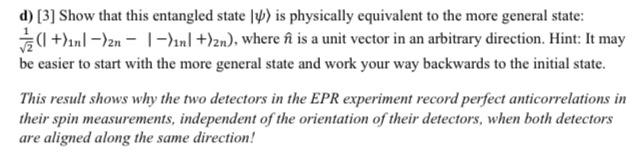 Solved 2. [9] The spin singlet state and the EPR experiment | Chegg.com
