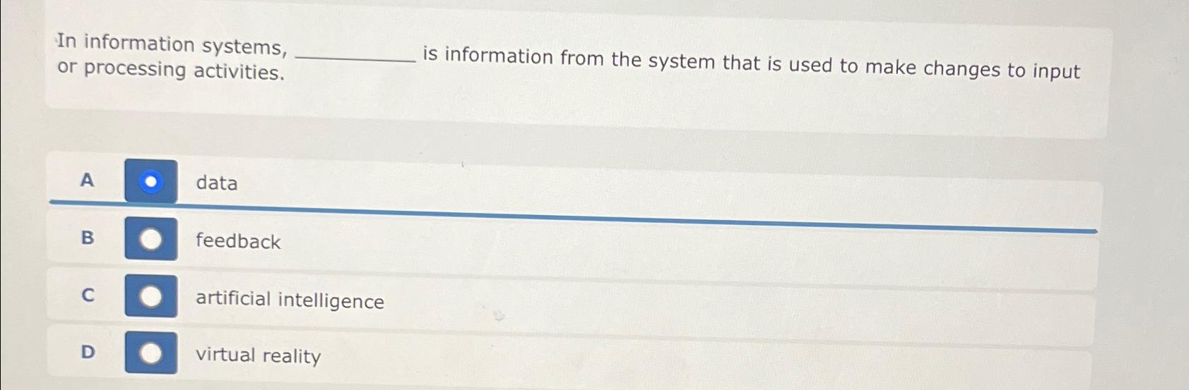 Solved In information systems, or processing activities. is | Chegg.com