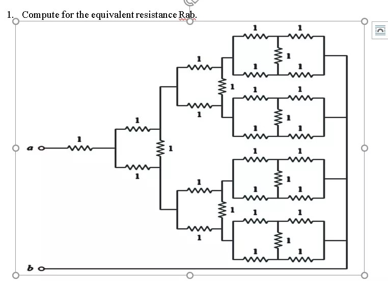 Solved 1. Compute for the equivalent resistance Rab. | d www | Chegg.com