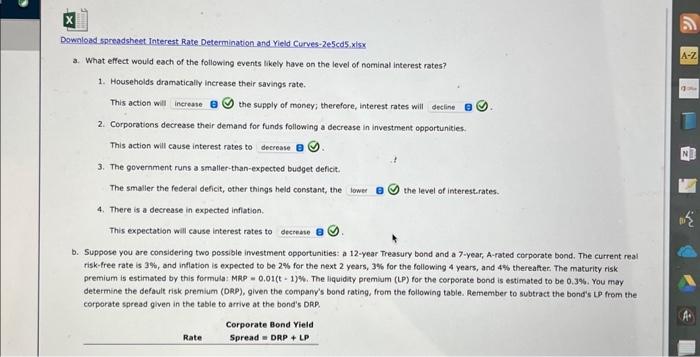 Dowaload spreadsheet Interest Rate Determination and | Chegg.com
