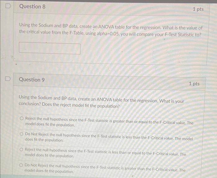 Solved The following data on N=10 subject measures their | Chegg.com