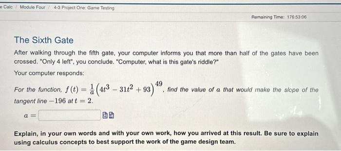 Solved The Sixth Gate After walking through the fifth gate, | Chegg.com