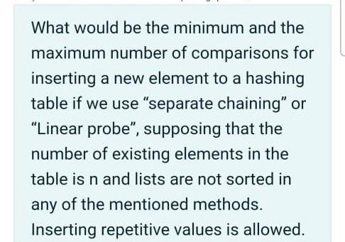 Solved What would be the minimum and the maximum number of | Chegg.com