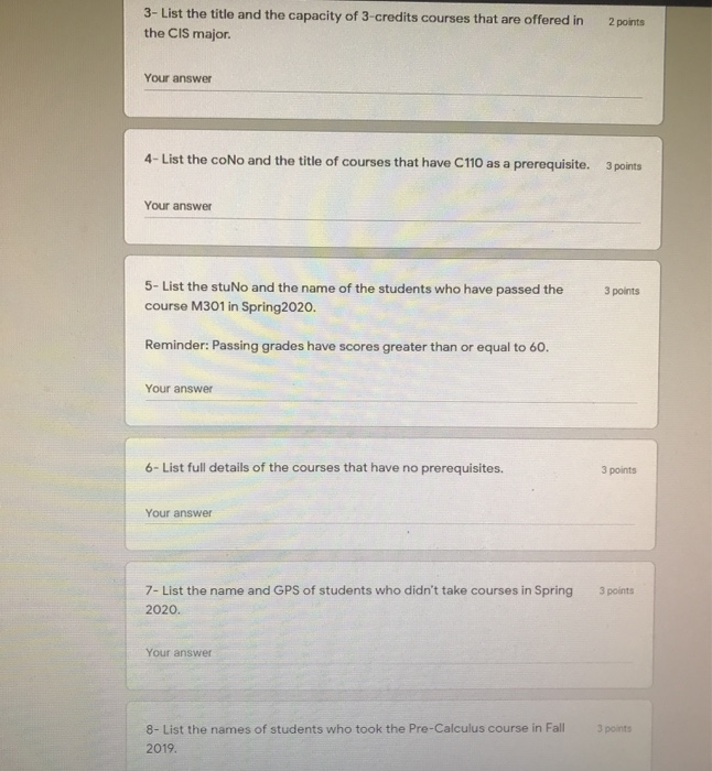 Solved Formulate all queries in Module 3 using the | Chegg.com